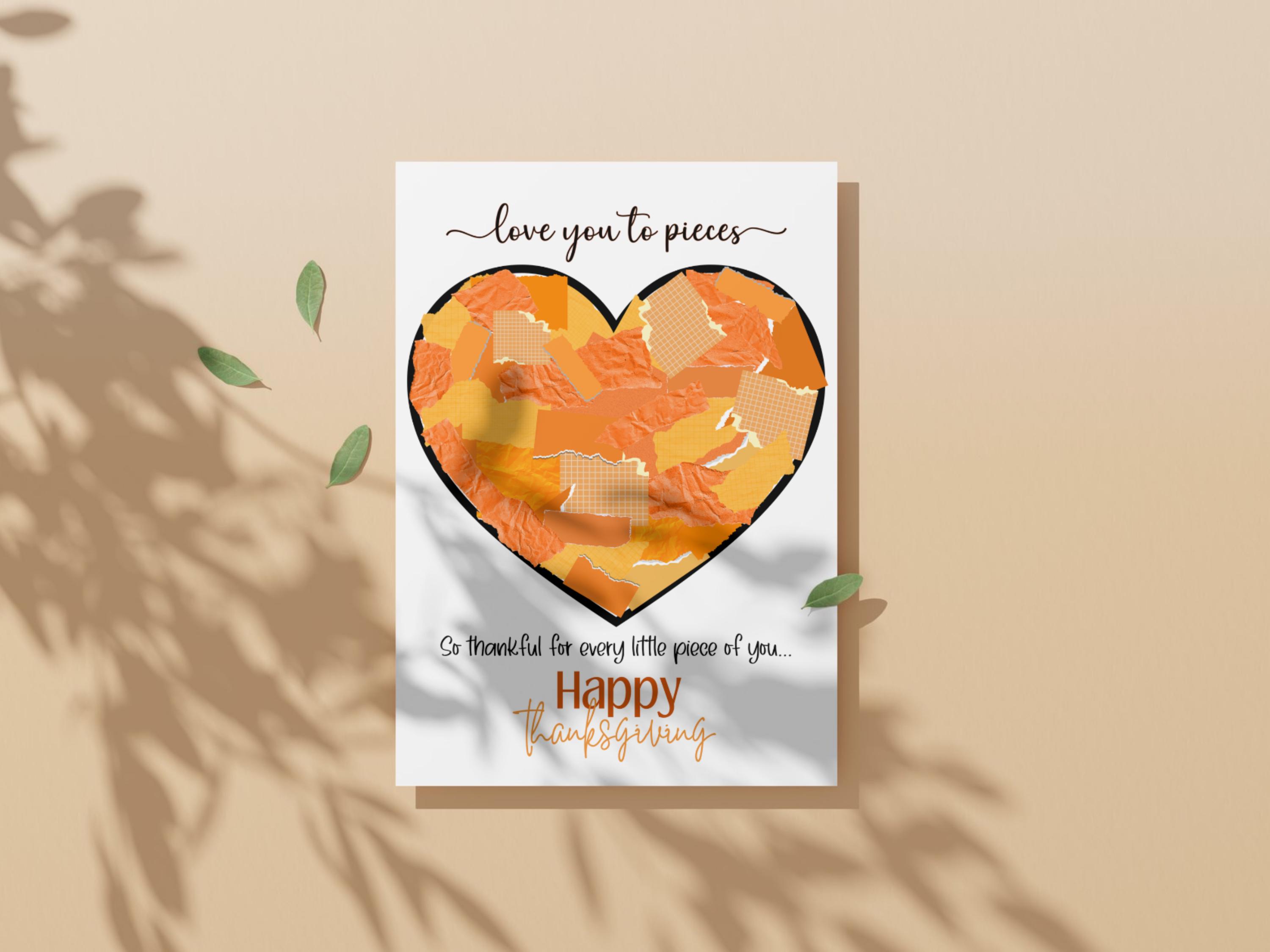 Thanksgiving Torn Paper Craft Printable for Kids, Fall DIY Art Autumn ...