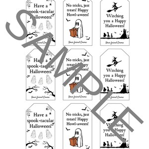 Halloween Favor Tags Printable Template Editable Halloween - Etsy
