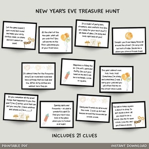 New Years Eve Scavenger Hunt Printable, New Year's Eve Treasure Hunt ...