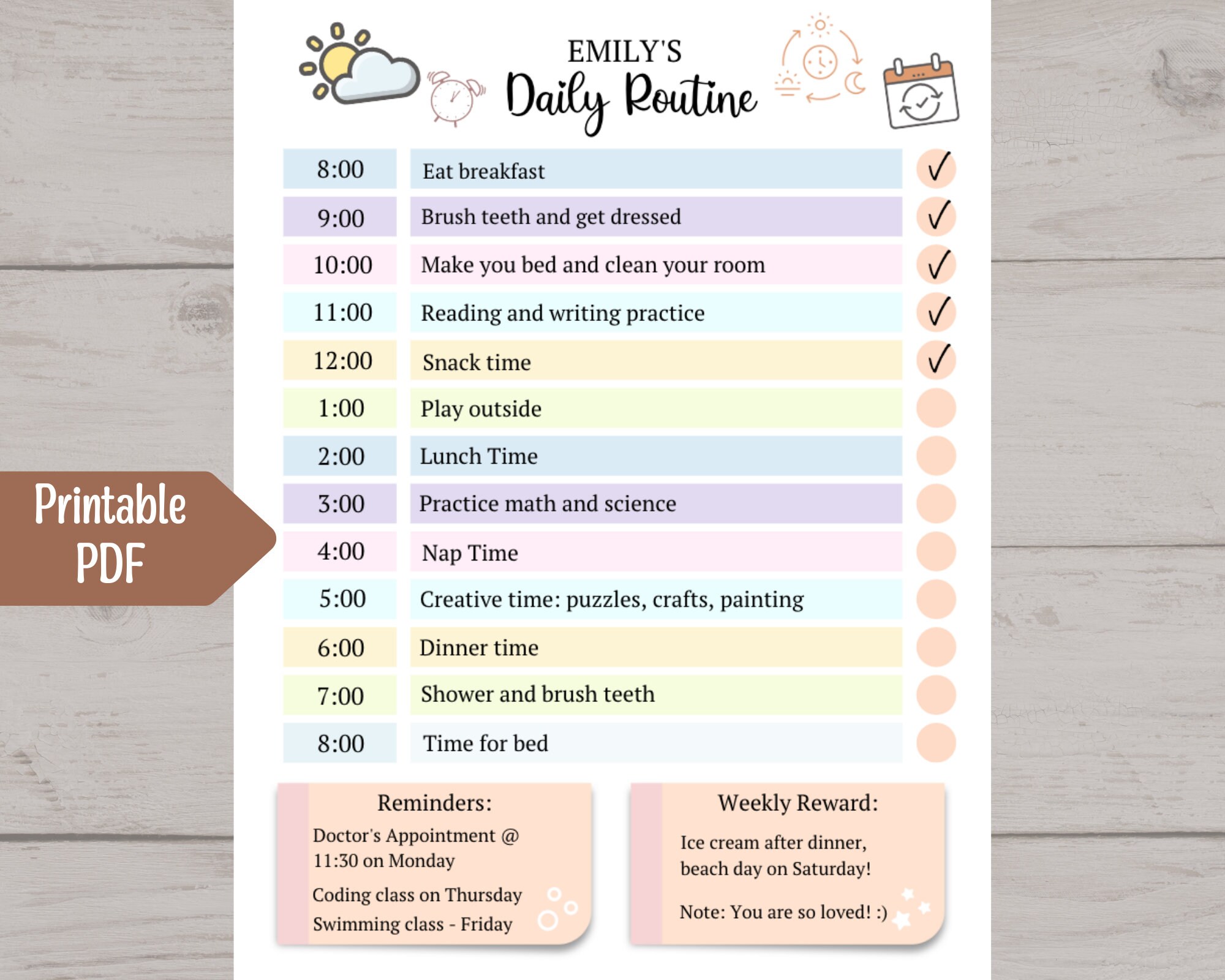 Daily Routine Chore Chart for Kids Daily Schedule Template - Etsy Canada