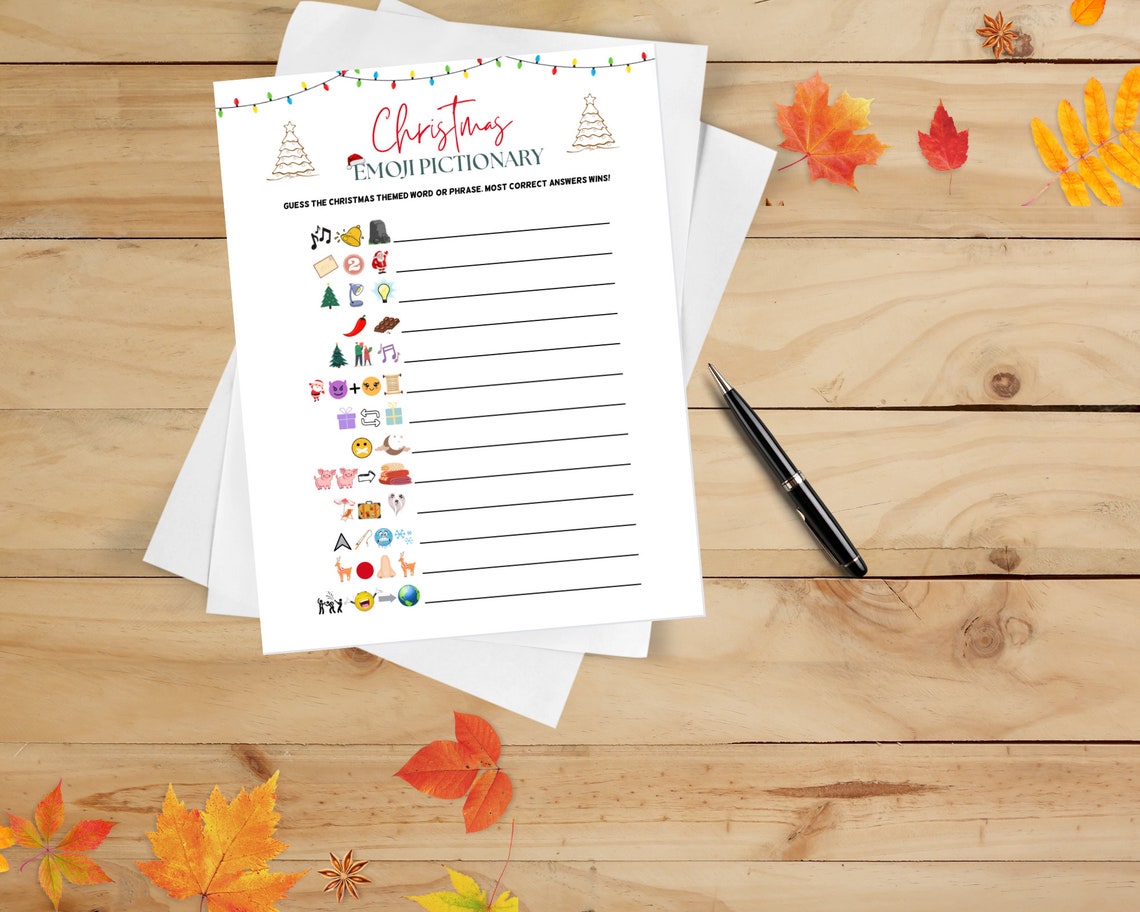 Christmas Emoji Pictionary Bundle Printable Fun Party Game - Etsy