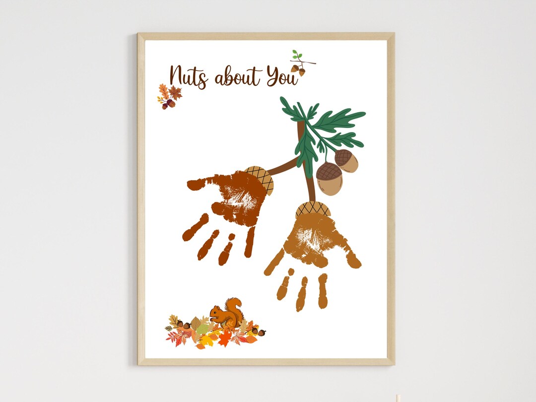 Fall Handprint Craft Printable, Autumn Activity DIY Wall Art Decor ...