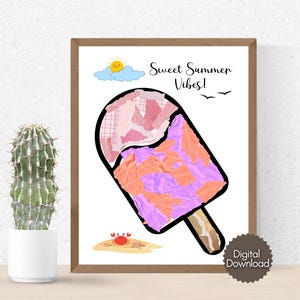 Summer Torn Paper Crafts Printable, DIY Cut and Paste Shredded Pieces ...