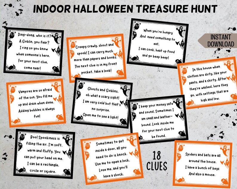 Indoor Halloween Scavenger Hunt for Kids Halloween Treasure - Etsy
