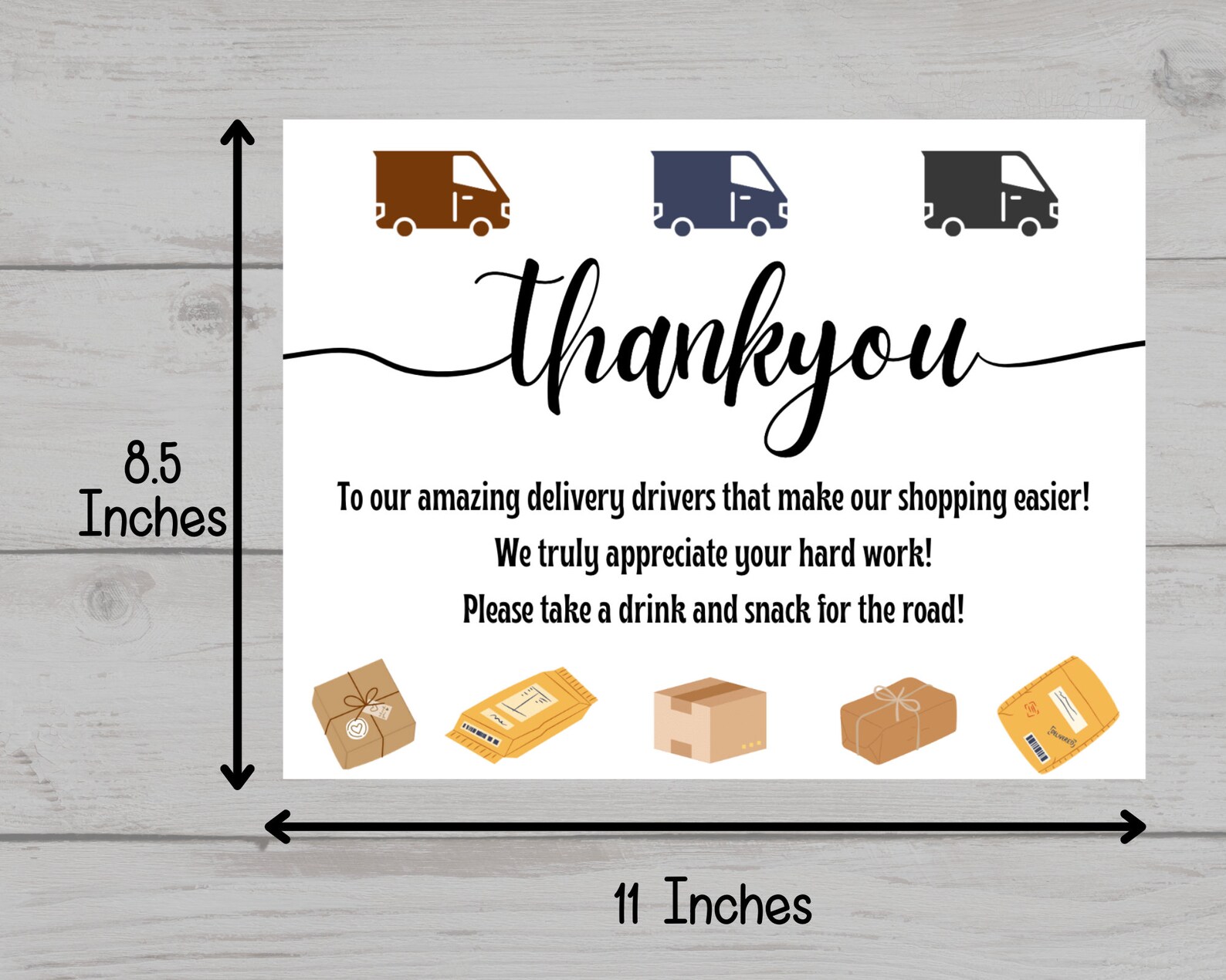 Delivery Driver Thank You Treat Basket Sign Mail Carrier - Etsy