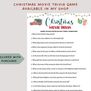 Christmas Trivia Game Printable Fun Holiday Party Game - Etsy