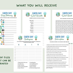Earth Day Games Bundle Printable Environmental Activities - Etsy