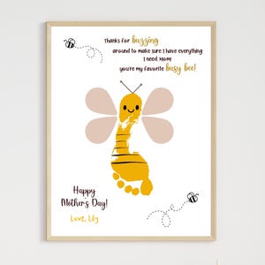 Mothers Day Footprint Craft for Kids Printable Card Art Activity ...