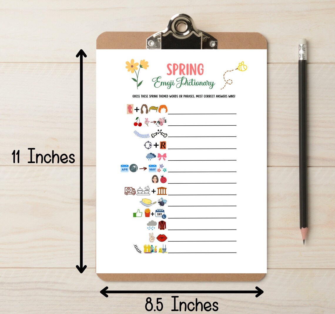 Spring Emoji Pictionary Game Printable Spring Activities for - Etsy