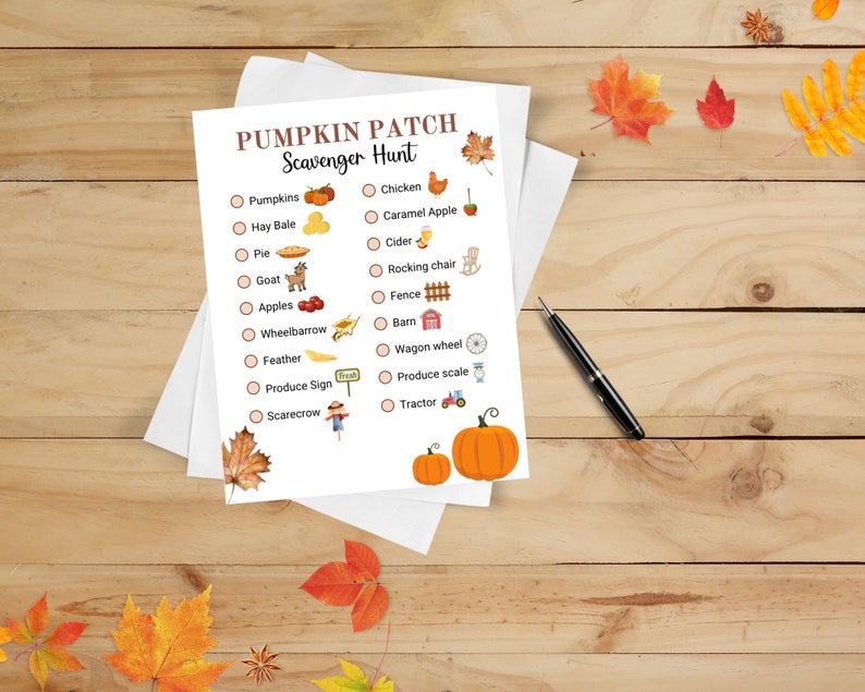 Pumpkin Patch Scavenger Hunt Printable Fall Neighborhood - Etsy