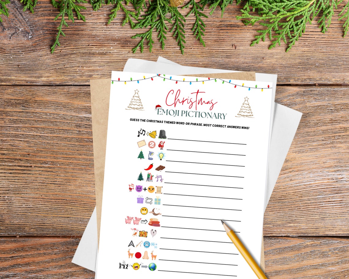 Christmas Emoji Pictionary Printable Christmas Phrases Emoji - Etsy