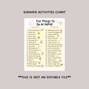 Editable Summer Planner Bundle Printable, Summer Chore Chart for Kids ...