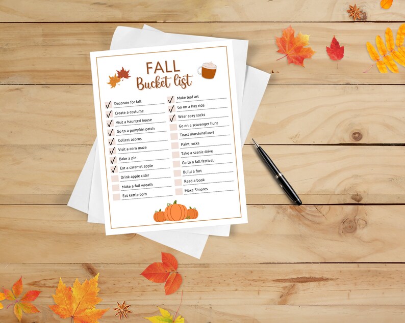 Fall Bucket List Printable Editable Autumn Bucket List Fun - Etsy Fall Bucket List Printable Editable Autumn Bucket List Fun - Etsy