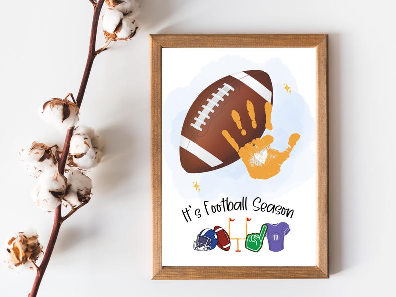 Football Handprint Craft Printable Activity for Kids DIY Sports Wall ...