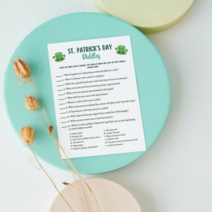 St Patrick's Day Riddles Game Printable, St Pattys Riddle Me This ...