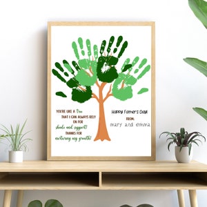 Father's Day Handprint & Footprint Art Printable, Gift for Dad From ...