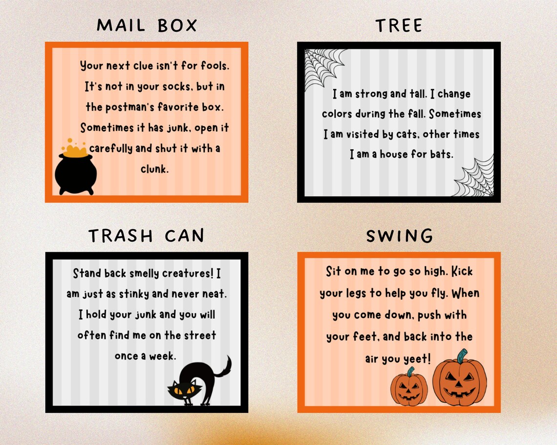 Outdoor Halloween Scavenger Hunt for Kids Halloween Treasure - Etsy