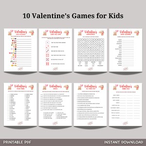 Valentine's Day Game Bundle for Kids Printable, Valentines Kid Games ...