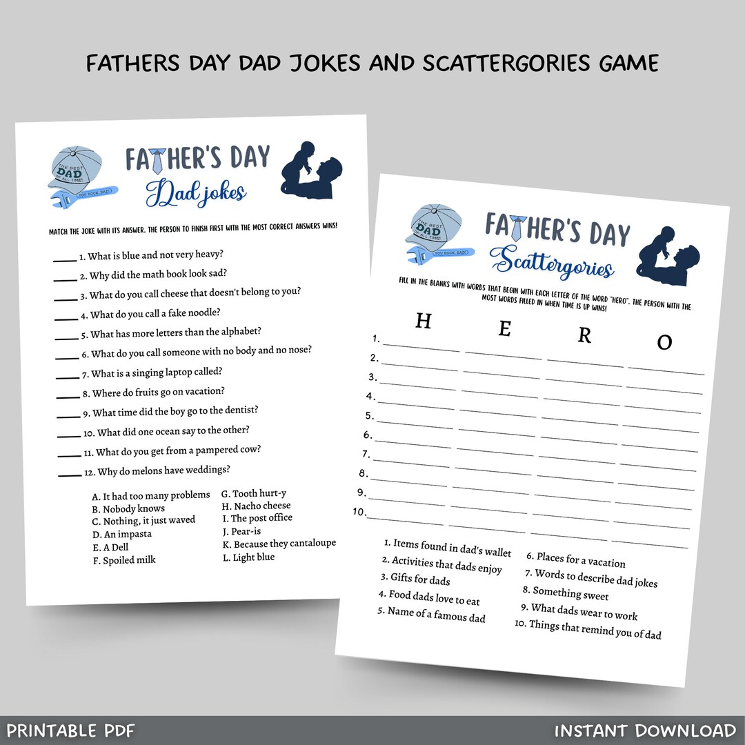 Father's Day Games Printable, Dad Jokes, Fathers Day Ideas, Fun Party ...