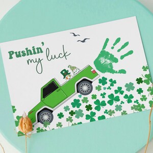 St Patricks Day Clover Handprint Craft Printable, DIY March Shamrock ...
