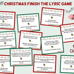 Christmas Finish the Lyric Game Printable Christmas Carol - Etsy