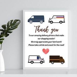 Delivery Driver Appreciation Sign Thank You Sign Snack & - Etsy