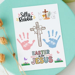 Easter Handprint Craft Printable, Christian DIY Religious Keepsake Art ...