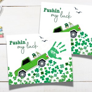 St Patricks Day Clover Handprint Craft Printable, DIY March Shamrock ...