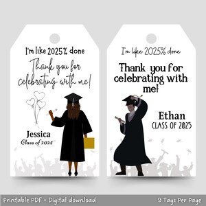 Custom Graduation Thank You Tags, Personalized Graduation Party Favor ...