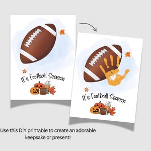 Football Handprint Craft Printable Fall Activity DIY Sports Footprint ...