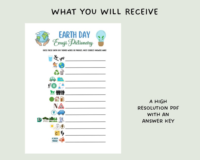 Earth Day Emoji Pictionary Game Printable Party Game for Kids - Etsy UK