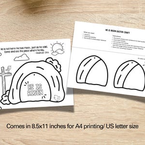 He is Risen Easter Coloring Craft Printable Christian Sunday School ...