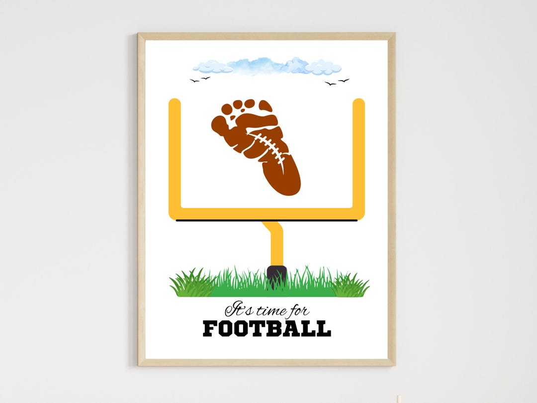 Football Footprint Craft Printable for Kids, DIY Sports Wall Art ...
