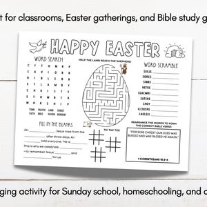 Easter Placemat Activity Printable Sheet Christian Bible Coloring for ...