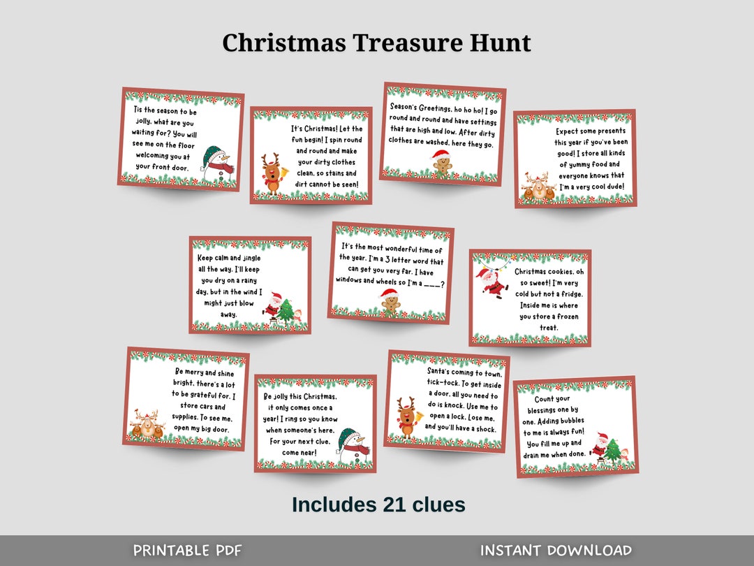 Indoor Christmas Treasure Hunt for Kids, Christmas Scavenger Hunt ...