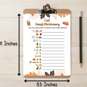 Fall Emoji Pictionary Game Printable Fun Autumn Games Emoji - Etsy