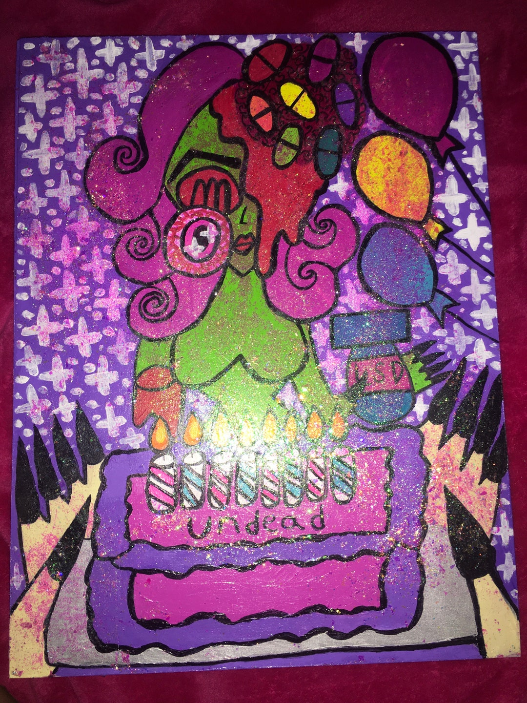 Psychedelic Zombie Lady Birthday Cake Candles Flame Balloons - Etsy