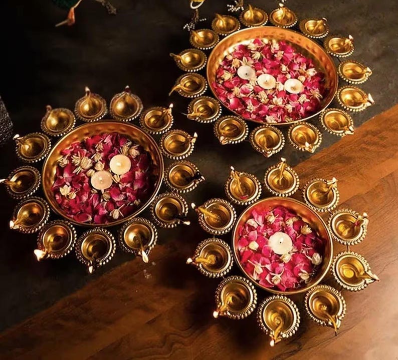 Urli Bowl Diwali Urli Decoration Diwali Housewarming Table Decor 12,14 ...