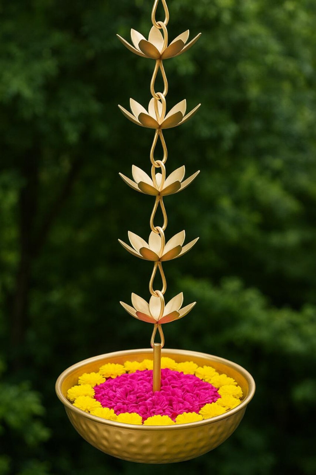 Hanging Urli Bowl for Diwali Decor Hammered Finish Wedding Decoration ...