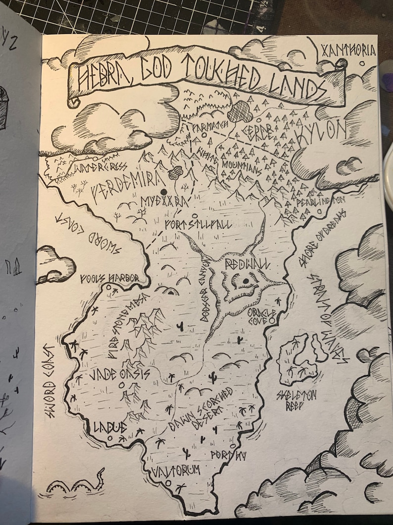 Custom Fantasy Map - Tolkien Style Map - Dungeon and Dragons World Map ...