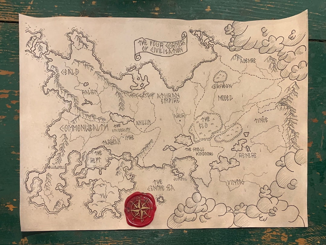 Custom Fantasy Map - Tolkien Style Map - Dungeon and Dragons World Map ...