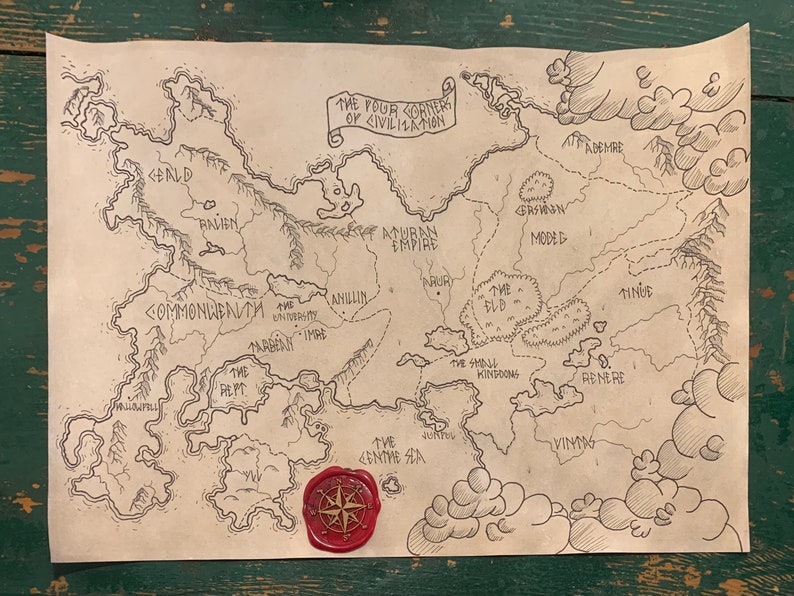 Custom Fantasy Map - Tolkien Style Map - Dungeon and Dragons World Map ...