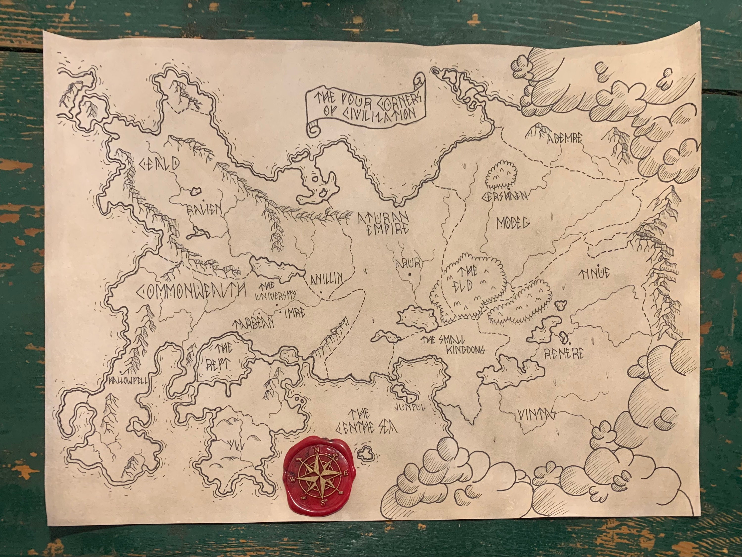 Custom Fantasy Map - Tolkien Style Map - Dungeon and Dragons World Map ...