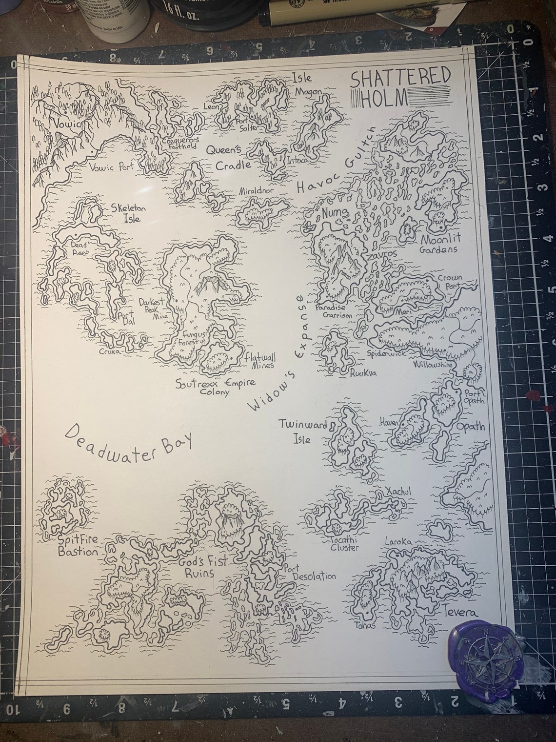 Custom Fantasy Map Tolkien Style Map Dungeon and Dragons World Map ...