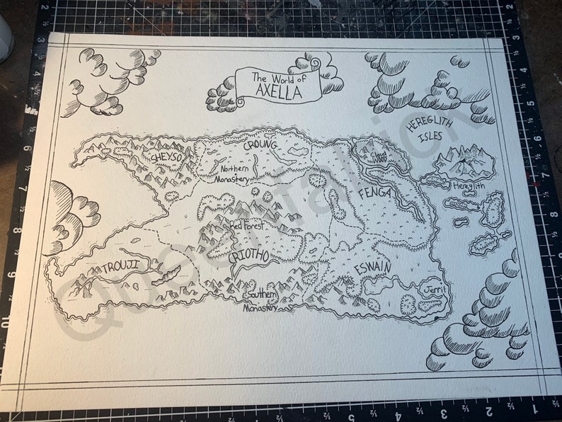 Custom Fantasy Map Tolkien Style Map Dungeon and Dragons World Map ...