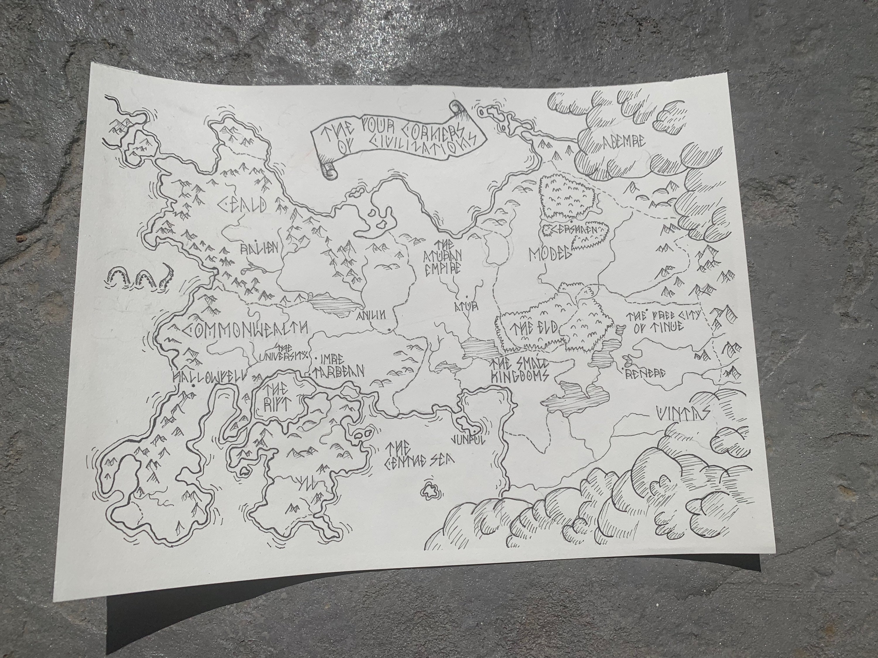 Fantasy Hand Drawn Map - Kingkiller - Name of the Wind- Wise Man’s Fear ...