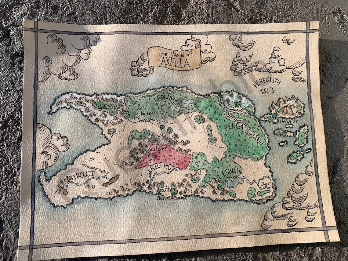 Custom Fantasy Map Tolkien Style Map Dungeon and Dragons World Map ...