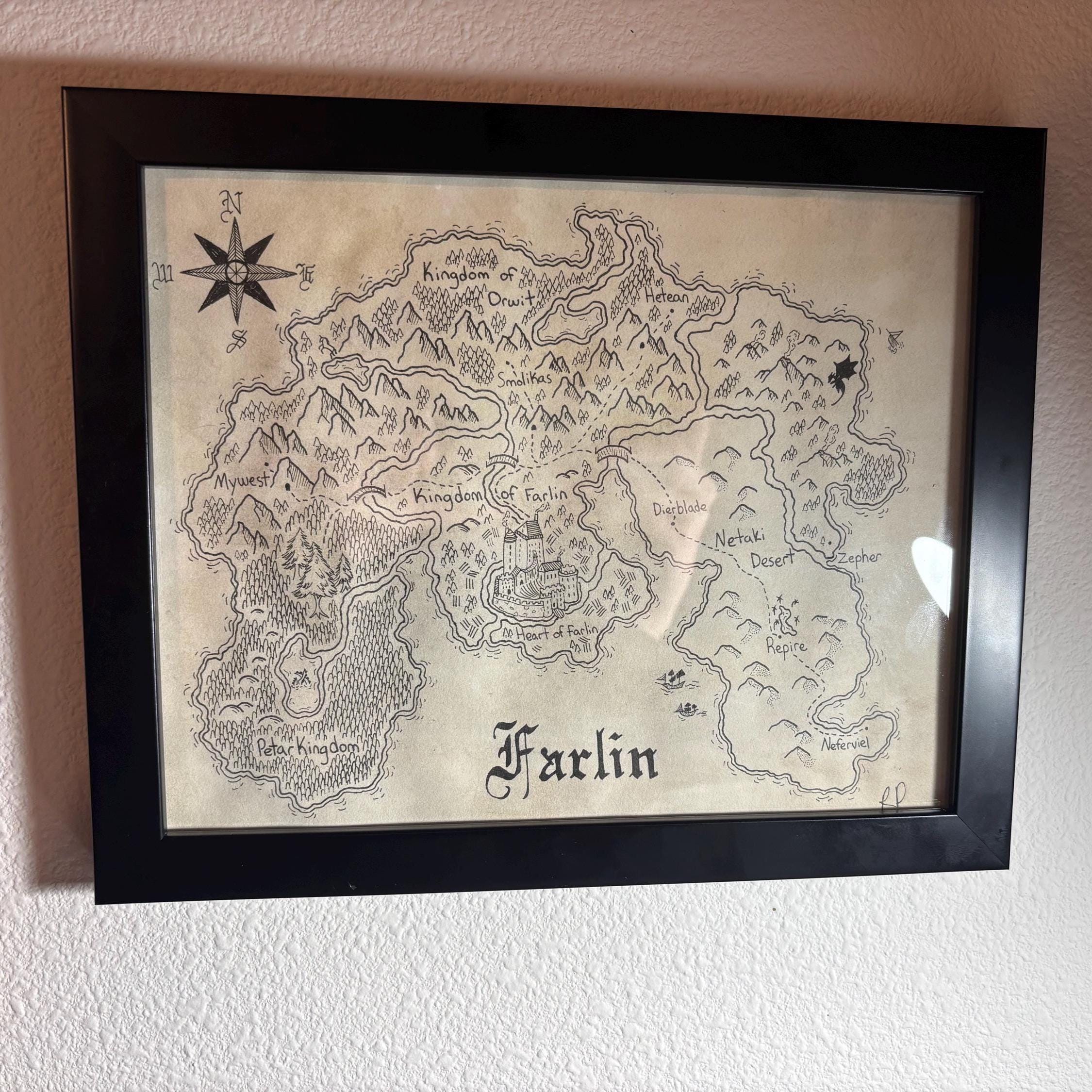 Custom Fantasy Map - Tolkien Style Map - Dungeon and Dragons World Map ...