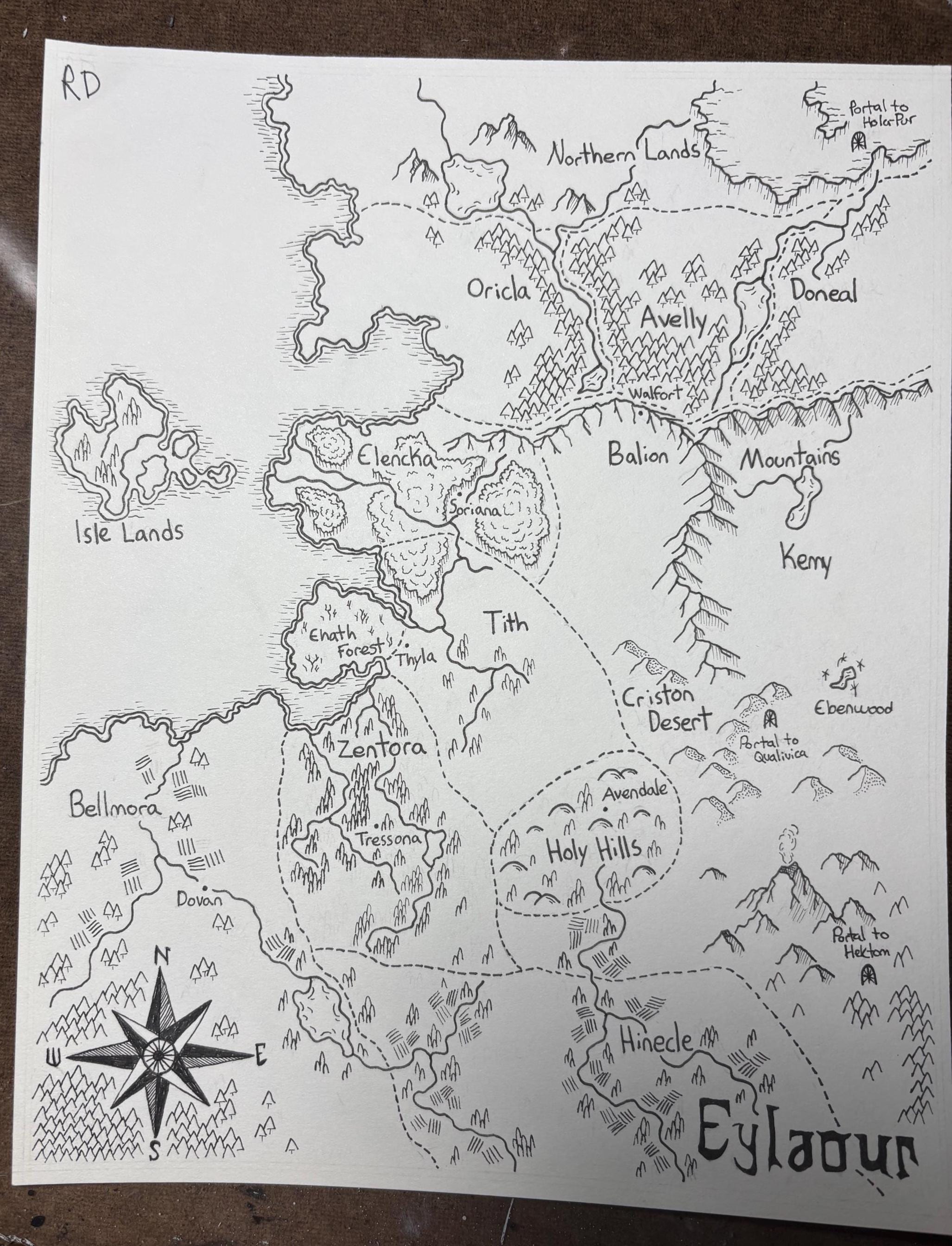 Custom Fantasy Map - Tolkien Style Map - Dungeon and Dragons World Map ...