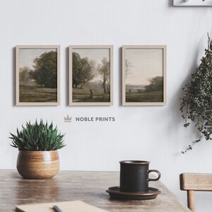 Rural Landscape Paintings Set of 3 Prints, Printable, Farmhouse Wall ...